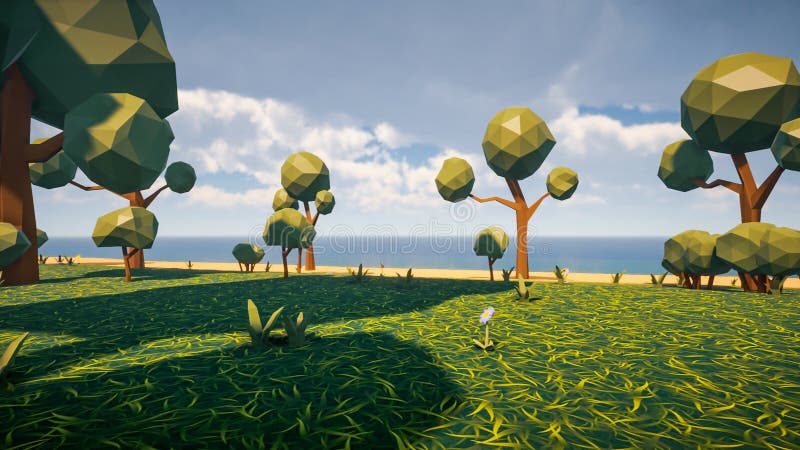 Low Poly Forest Landscape Background without Human and Animals 3d ...