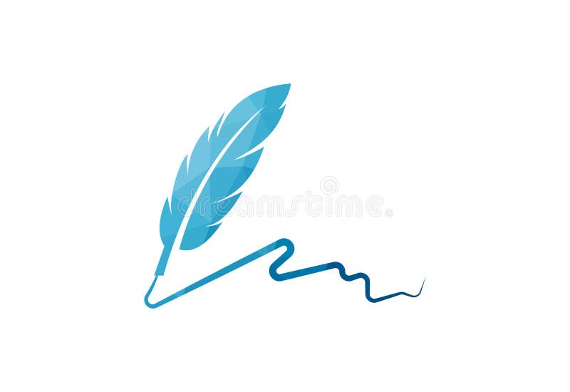 Low Poly and Pen Writing Logo Design, Vector Illustration Stock ...
