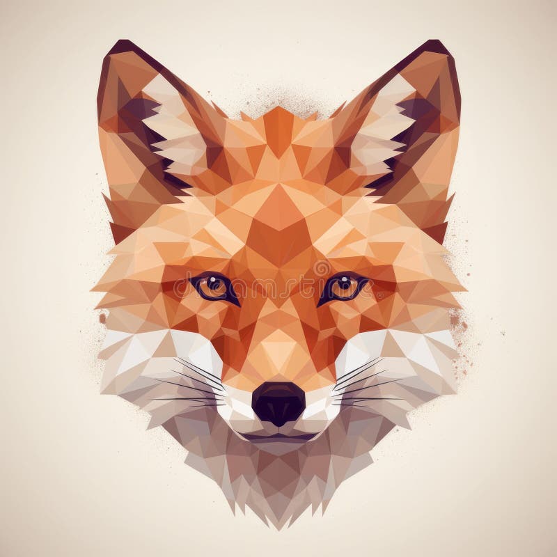 Low Poly Fox Portrait in Surreal Style Stock Illustration ...