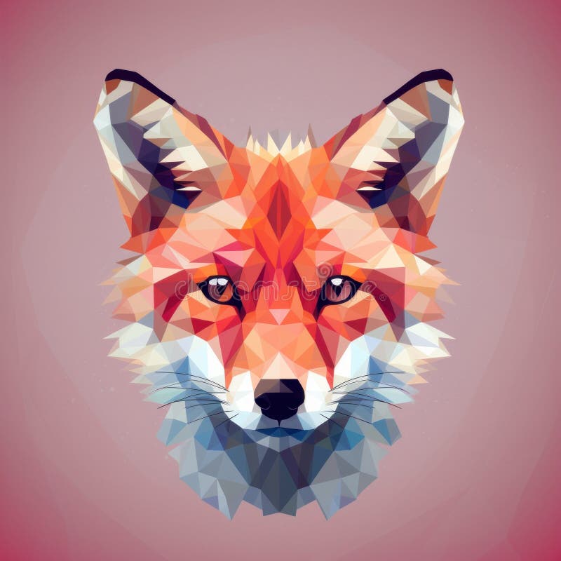 Low Poly Fox Portrait in Surreal Style Stock Illustration ...
