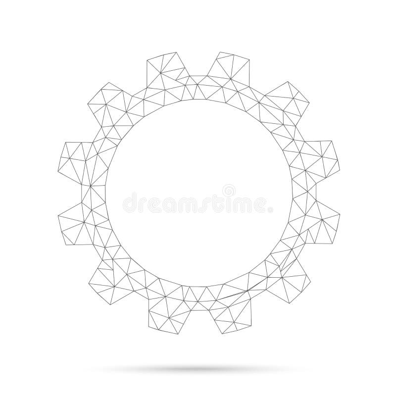 Low Poly Gear Wheel Management Stock Vector - Illustration of pixel ...