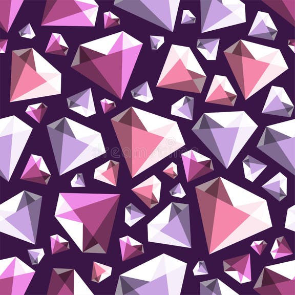 Low Poly Gem Diamond Seamless Vector Pattern Stock Vector ...