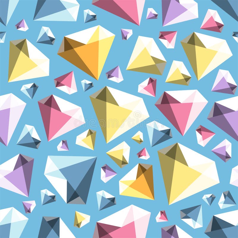 Low Poly Gem Diamond Seamless Vector Pattern Stock Vector ...