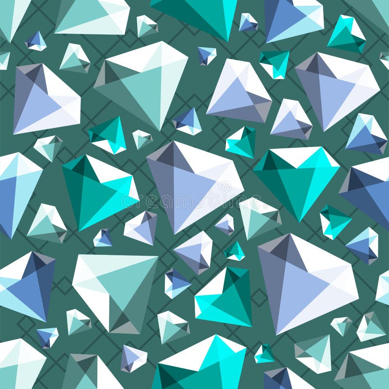 Low Poly Gem Diamond Seamless Vector Pattern Stock Vector ...