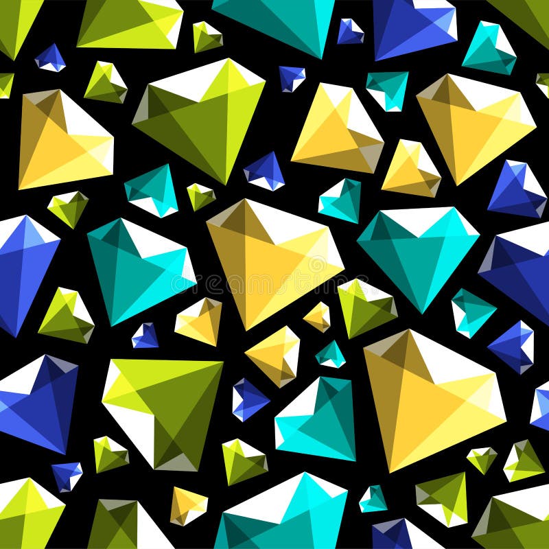 Low Poly Gem Diamond Seamless Vector Pattern Stock Vector ...