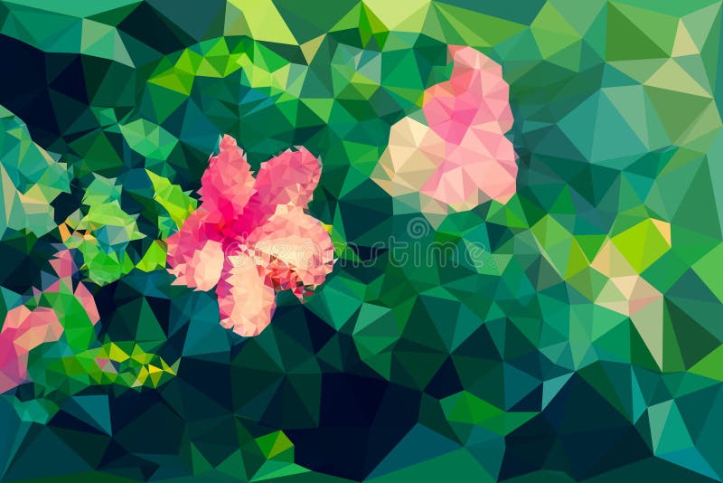 Low Poly Geometric of Hibiscus Flower Stock Vector - Illustration of ...