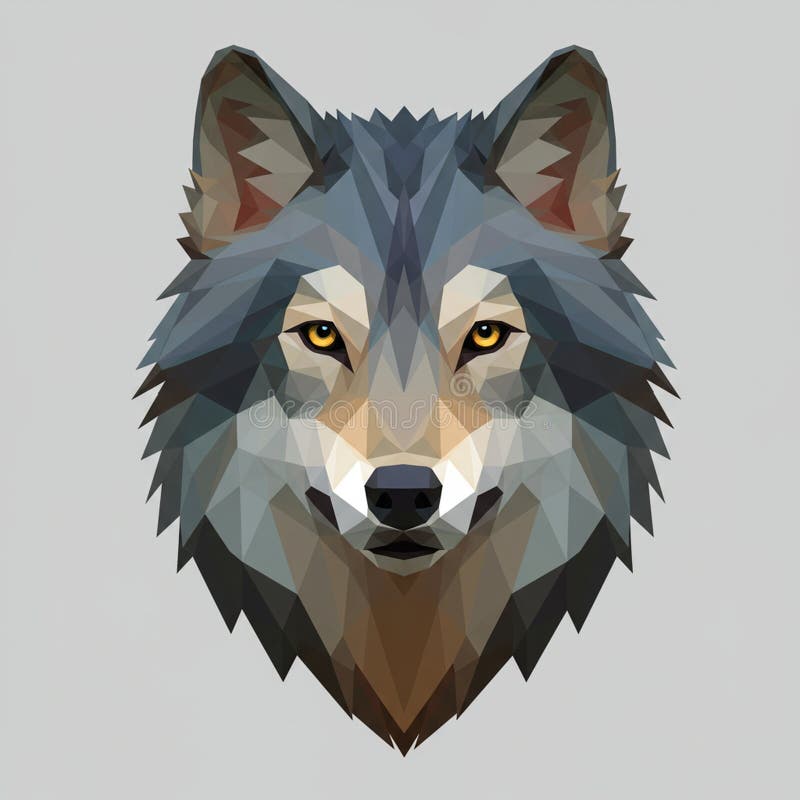 Low-poly Geometric Illustration of a Wolf S Head. Composed of Various ...