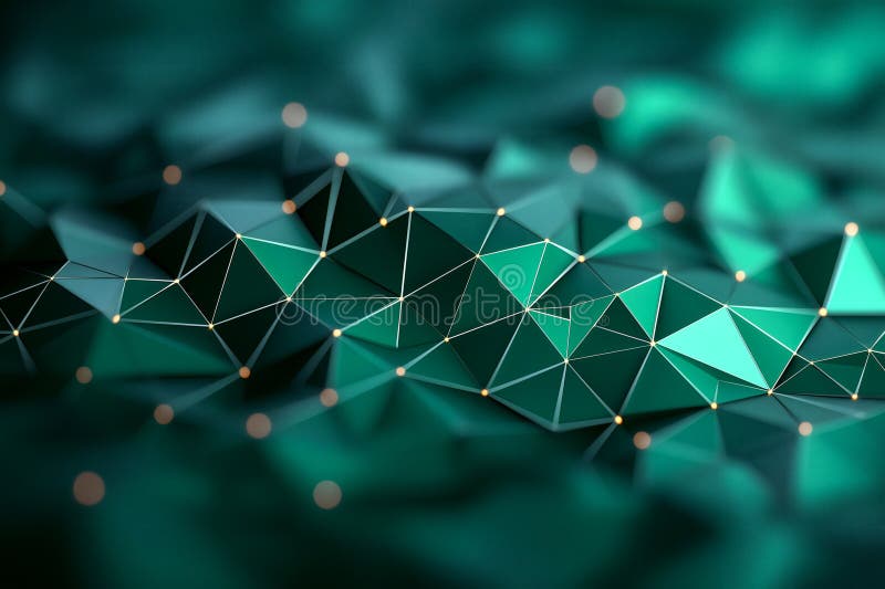 Low Poly Geometric Pattern Featuring Green Triangular Shapes with ...