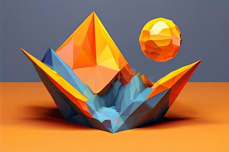 Low Poly Geometry the Pour is Digitally Converted into a Low Pol Stock ...