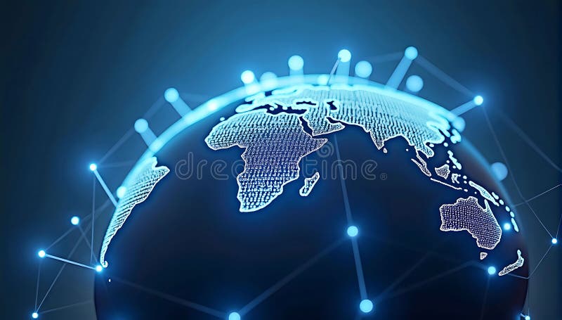 A Low-poly Globe with Digital Lines Connecting Various Points ...