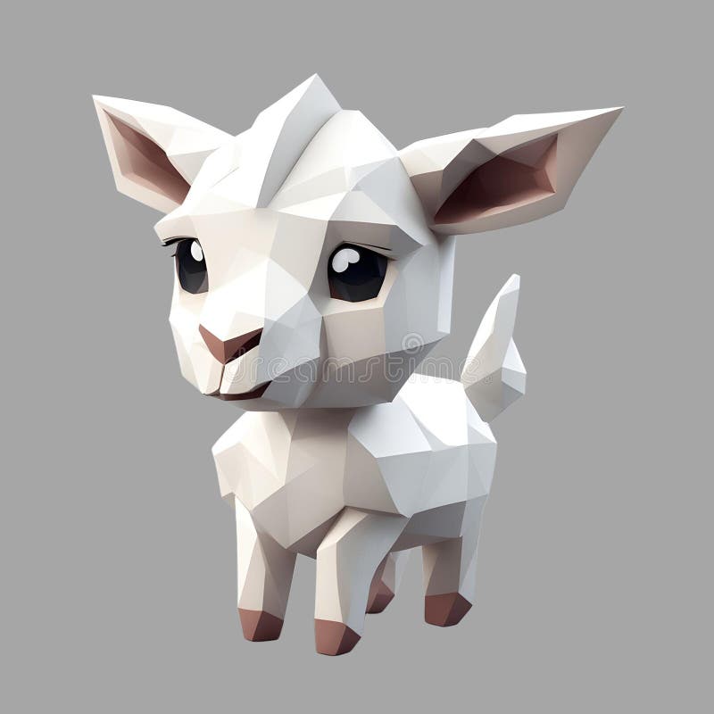 A 3d Low Poly Goat Illustration Stock Image - Illustration of cute ...