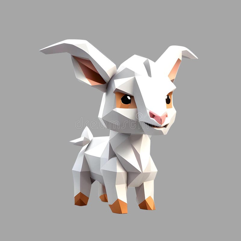 A 3d Low Poly Goat Illustration in Polygonal Style Stock Photo ...