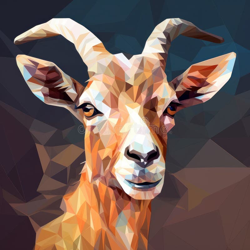Low Poly Goat Portrait in Surreal Style Stock Illustration ...