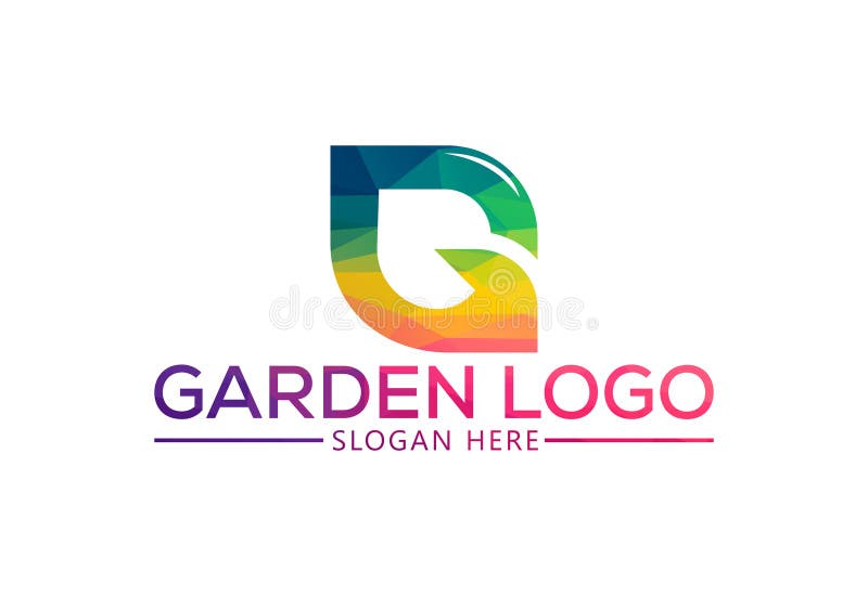 Low Poly and Green Garden Logo Design, Vector Design Template Stock ...