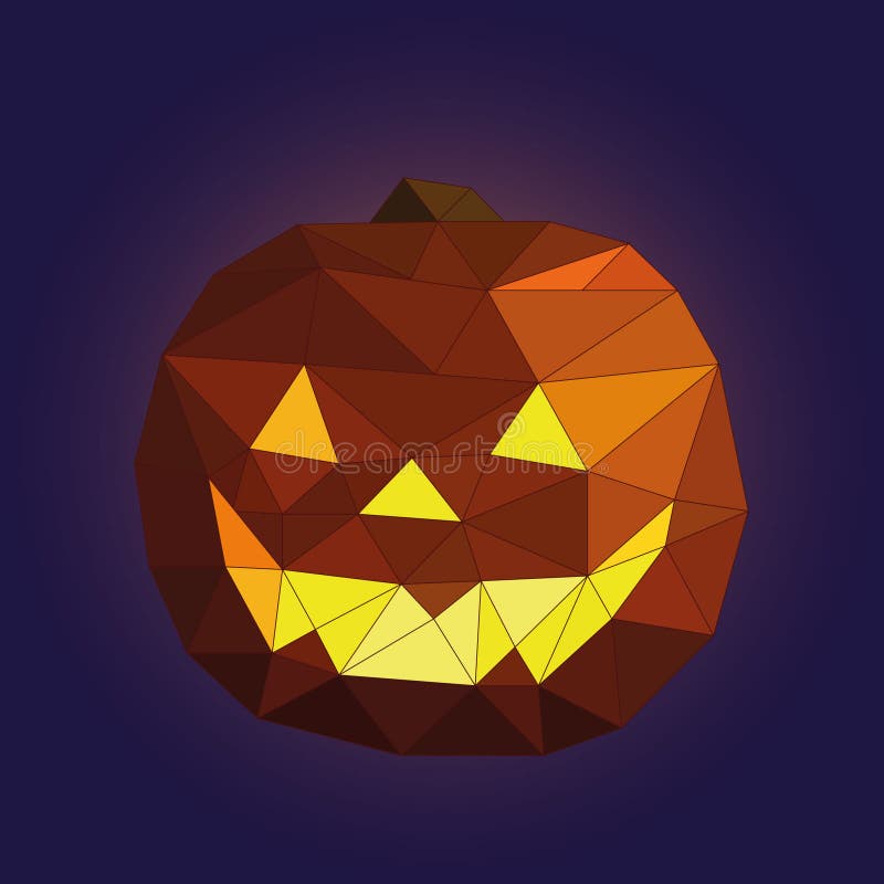 Low poly halloween pumpkin stock illustration. Illustration of pumpkin ...