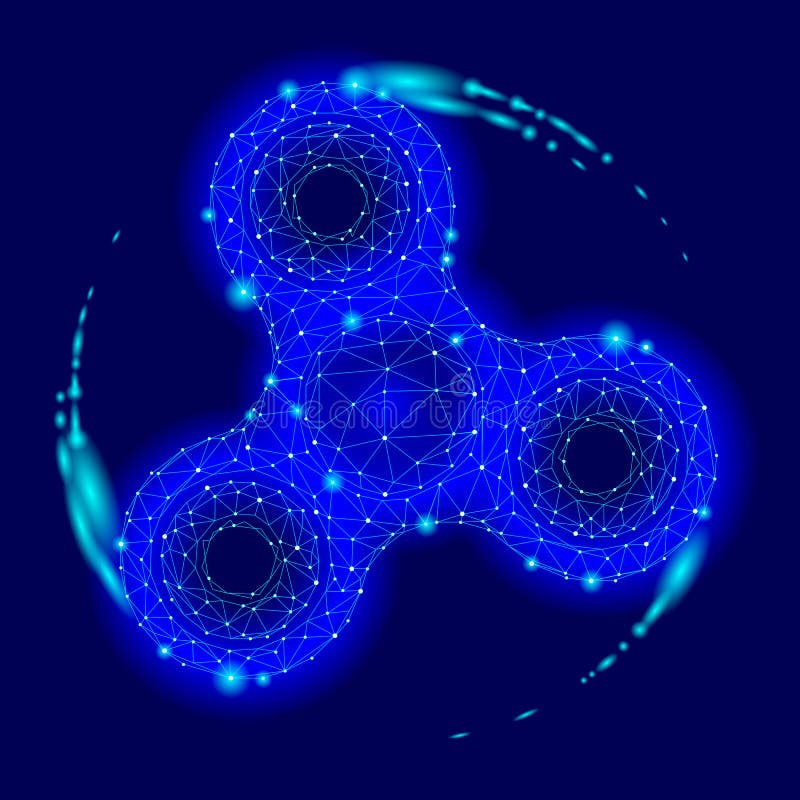 Low Poly Hand Spinner Rotation Rolling 3d Model. Toy Fidget Antistress ...