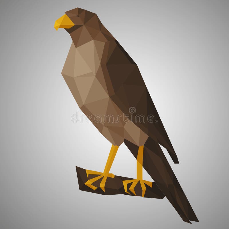 Low poly hawk. stock illustration. Illustration of power - 84986150