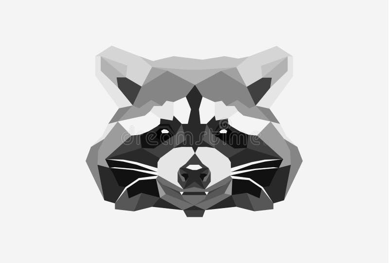 Low Poly Head of a Raccoon. Stock Vector - Illustration of shades ...