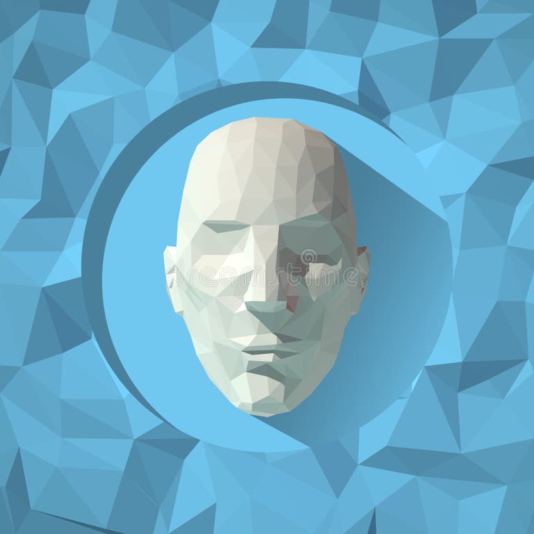 Low-poly head stock vector. Illustration of face, poly - 60122421