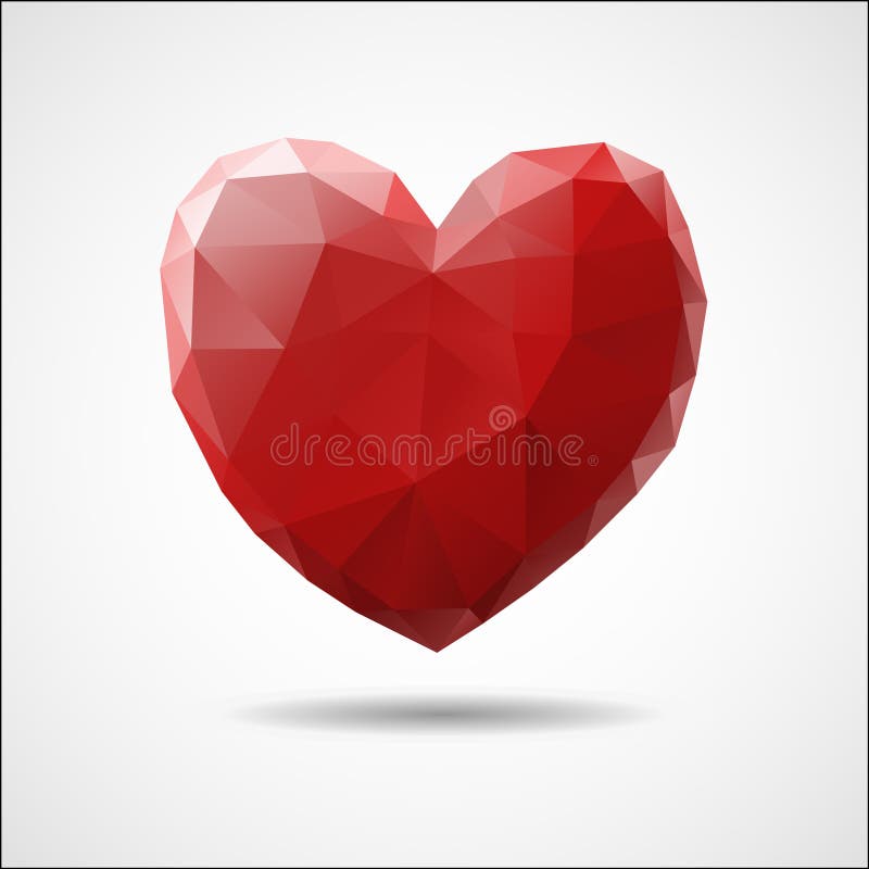 Low Poly Heart. Isolated Vector Illustration Stock Vector ...