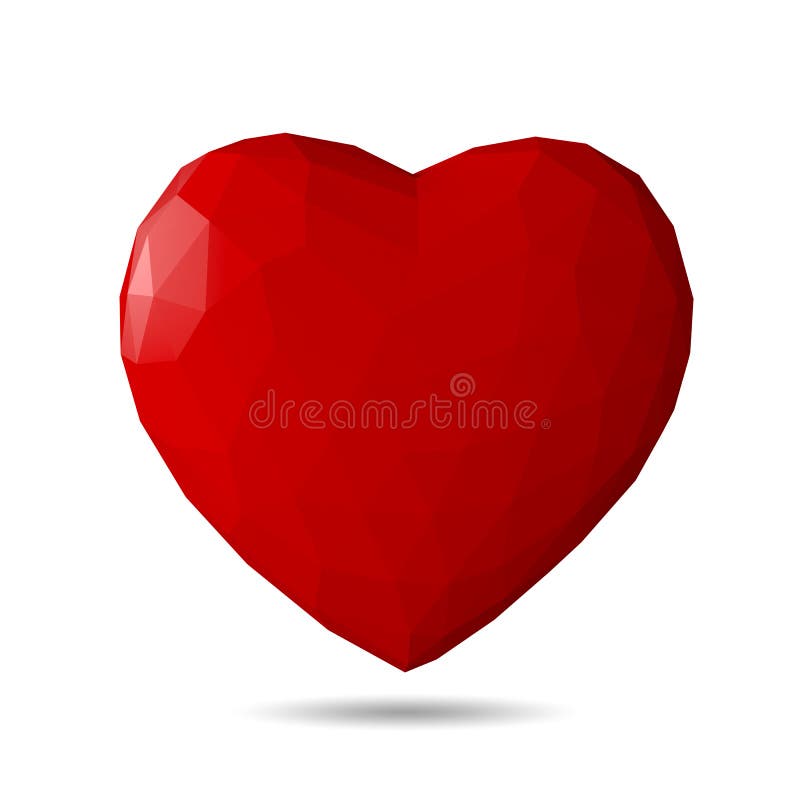 Low Poly Heart isolated stock illustration. Illustration of heart ...