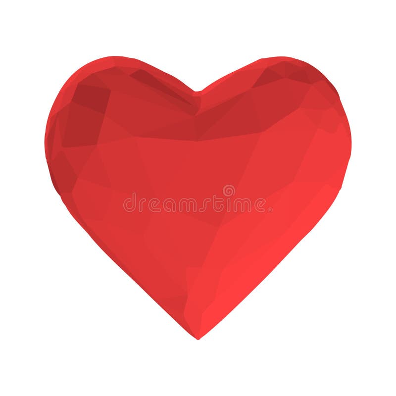 Low Poly Heart Isolated on White Background Vector Stock Vector ...