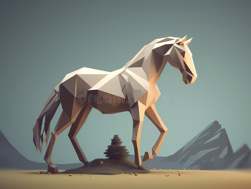 Low Poly Horse on Dark Background. Stock Illustration - Illustration of ...