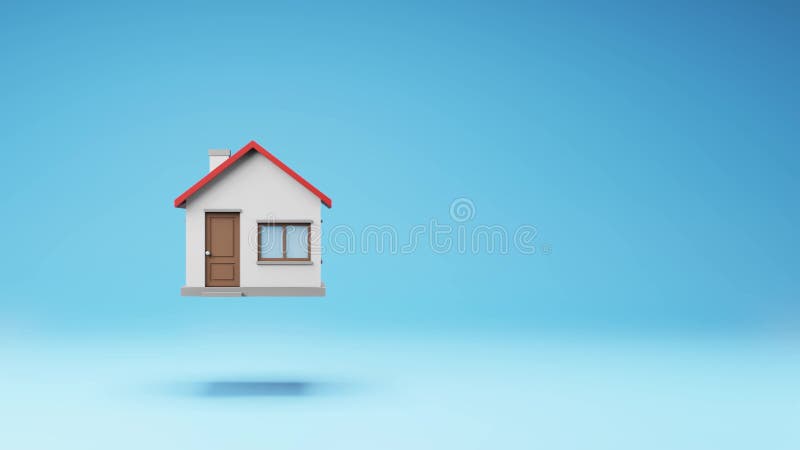 Low Poly House Spinning on Studio Blue Background Stock Video - Video ...
