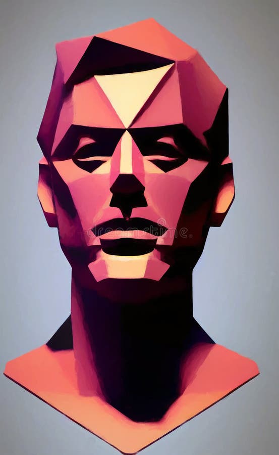 Low Poly Human Head - Abstract Digital Art Stock Illustration ... Low Poly Human Head - Abstract Digital Art Stock Illustration ...