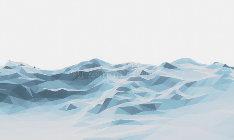 Low Poly Ice Mountain. Ice Terrain Stock Illustration - Illustration of ...