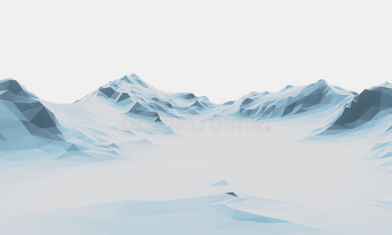 Low Poly Ice Mountain. Ice Terrain Stock Illustration - Illustration of ...