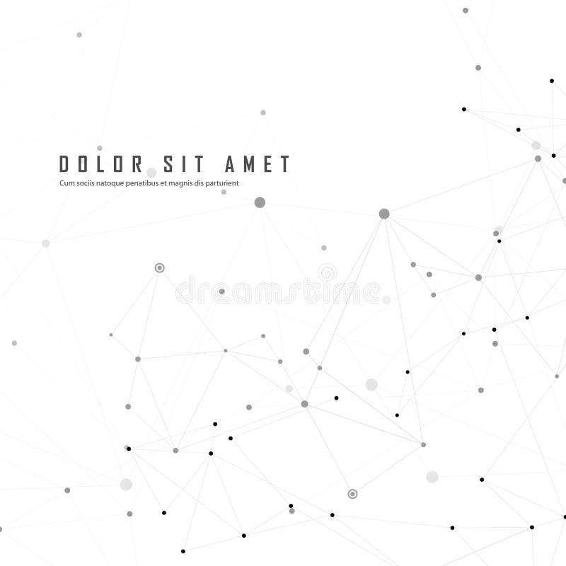 Science Connection Structure with Molecules on Simple Modern White ...