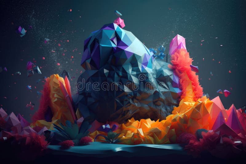 Low Poly Illustration. AI Generated Stock Illustration - Illustration ...