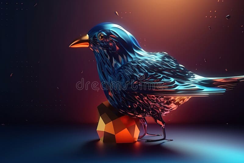 Futuristic Glowing Low Poly Flying Bird, Abstract Dark Bird Isolated on ...