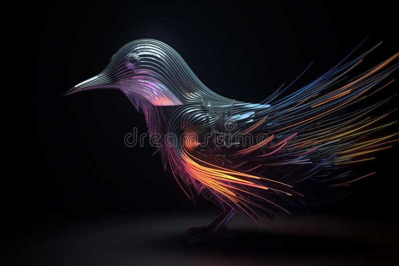 Futuristic Glowing Low Poly Flying Bird, Abstract Dark Bird Isolated on ...