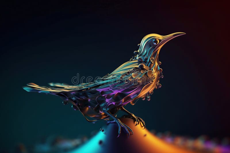 Futuristic Glowing Low Poly Flying Bird, Abstract Dark Bird Isolated on ...