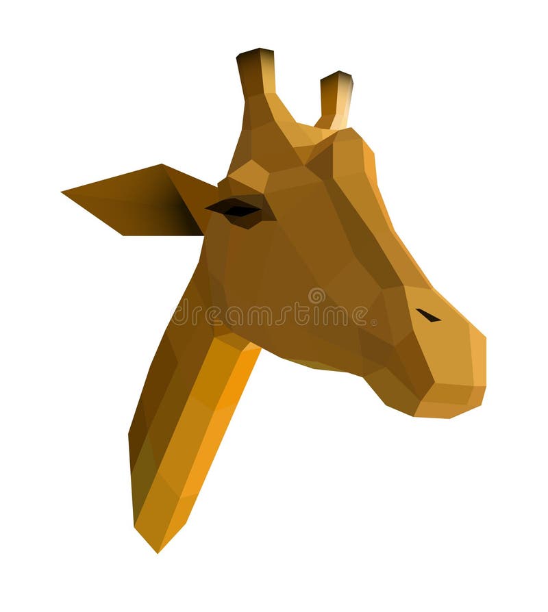 Low Poly Illustration. Giraffe Stock Vector - Illustration of fauna ...