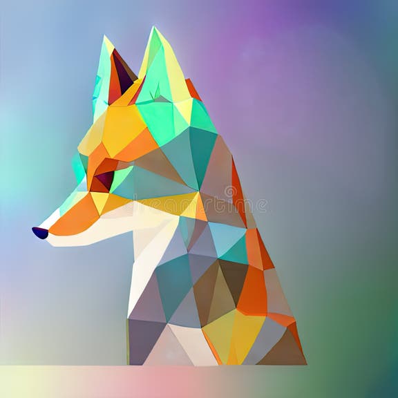 Low Poly Illustration of a Triangle on the Triangle of the Wolf Low ...