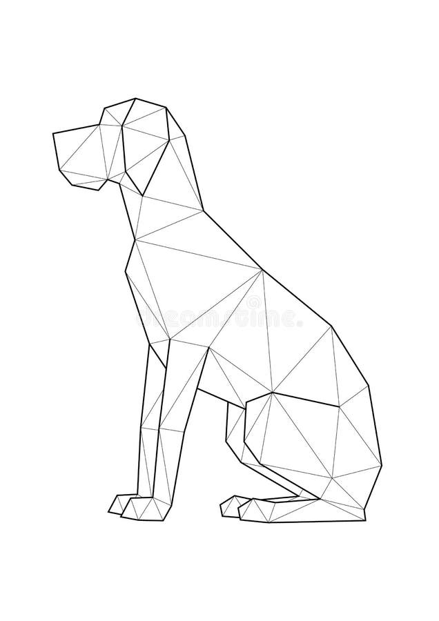 Dog Sitting Side View Drawing
