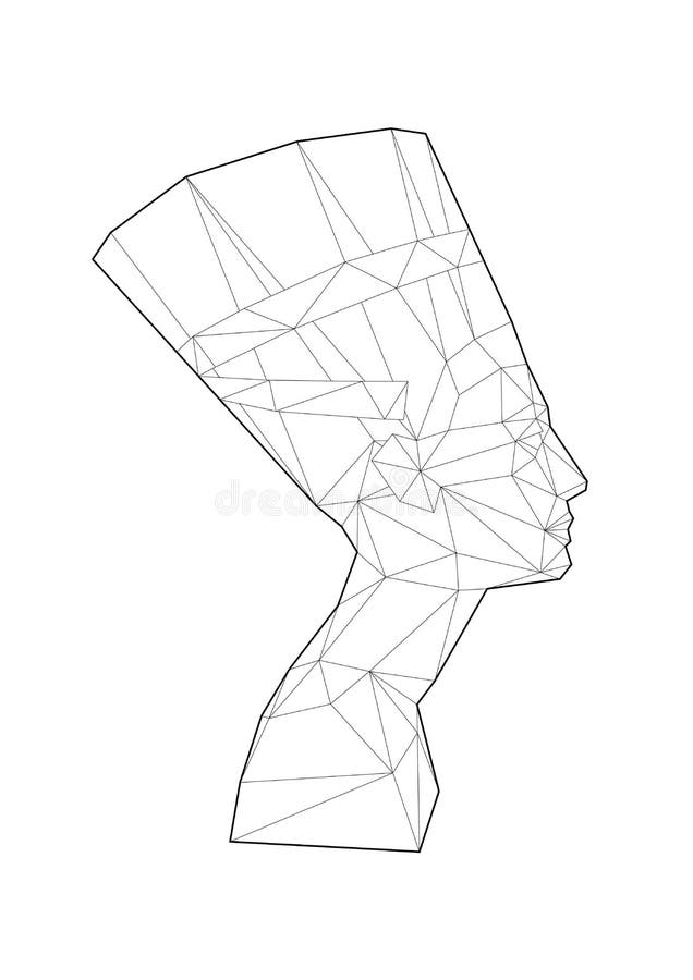 Low Poly Illustrations of Queen Nefertiti Vector Illustration. Good for ...