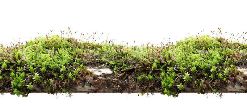 Low-poly Image of Moss Bush of Tropical Plants Isolated on White ...