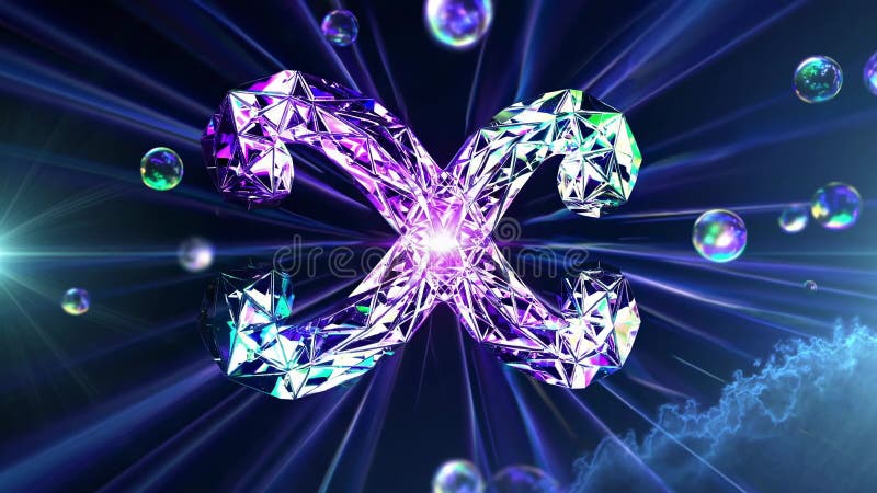 Low Poly Infinity Symbol Emitting Colorful Bubbles and Light Rays ...