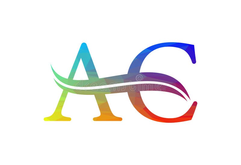 Low Poly and AC Letter Logo Design, Vector Illustration Stock Vector ...