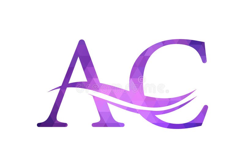 Low Poly and AC Letter Logo Design, Vector Illustration Stock Vector ...