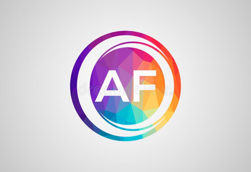Low Poly and Initial AF Letter Logo Design, Vector Design Concept Stock ...