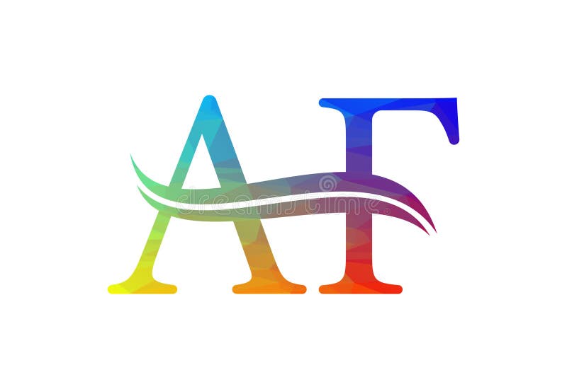 Low Poly and Initial AF Letter Logo Design, Vector Design Concept Stock ...