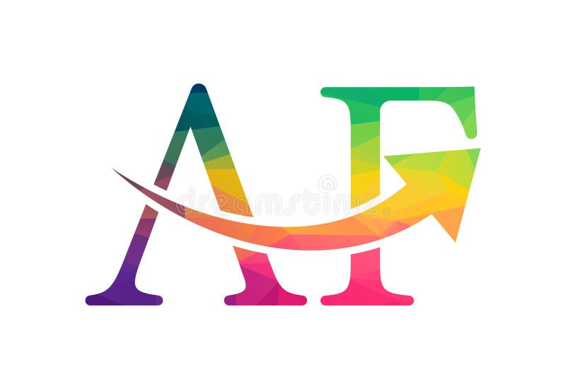 Low Poly and Initial AF Letter Logo Design, Vector Design Concept Stock ...