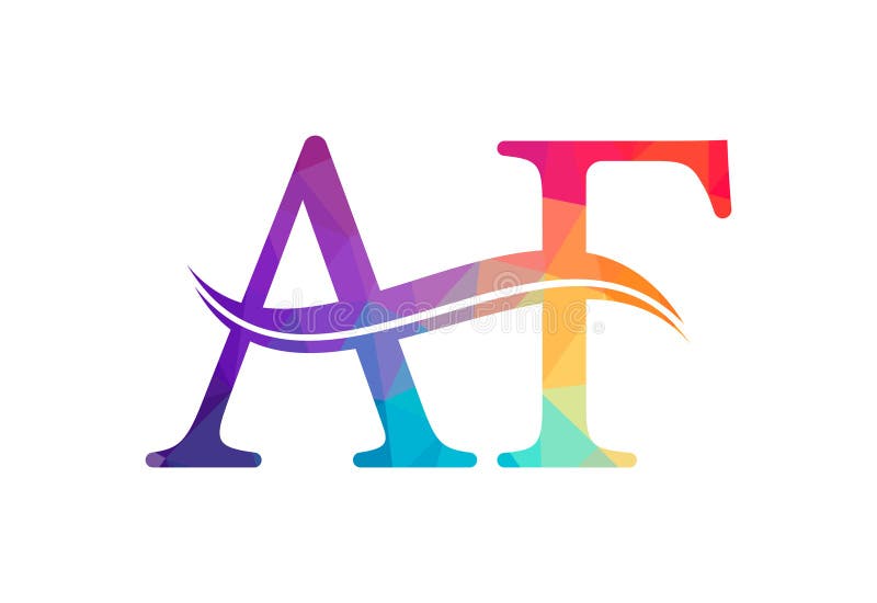 Low Poly and Initial AF Letter Logo Design, Vector Design Concept Stock ...