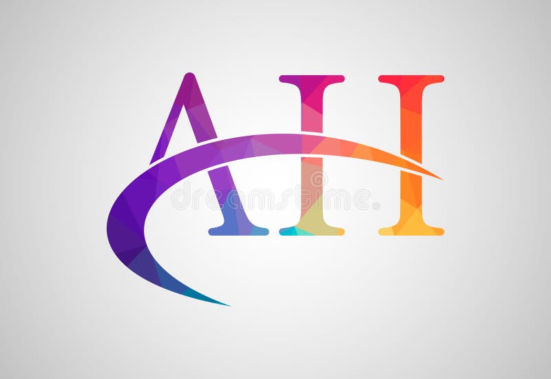 Low Poly and Initial AH Letter Logo Design, Vector Design Concept Stock ...