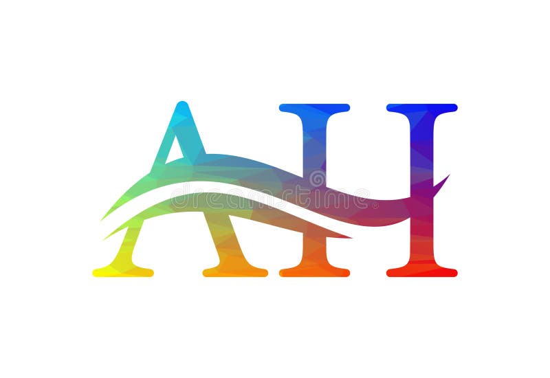 Low Poly and Initial AH Letter Logo Design, Vector Design Concept Stock ...